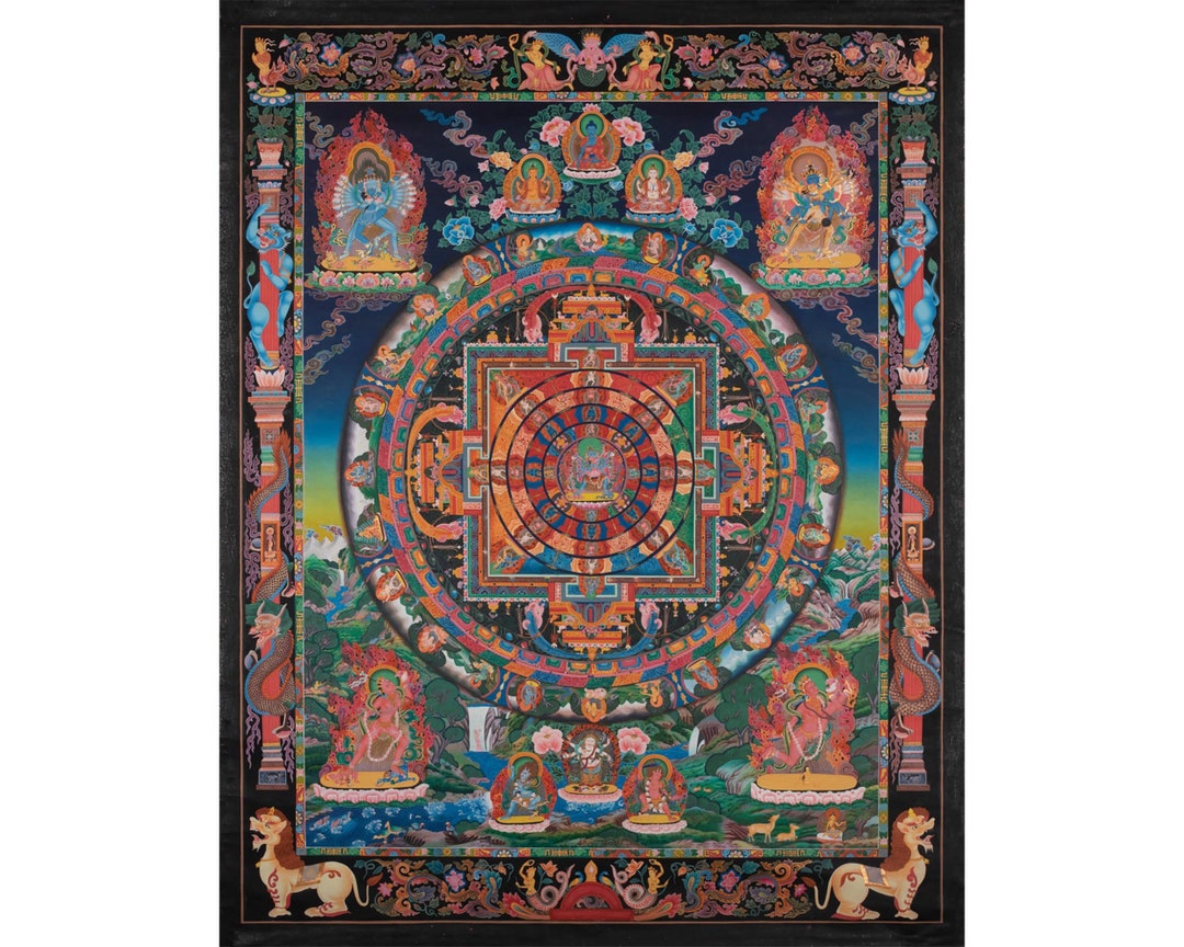 Vintage Chakrasamvara Mandala Thangka Newari Style Big Size Mandala ...