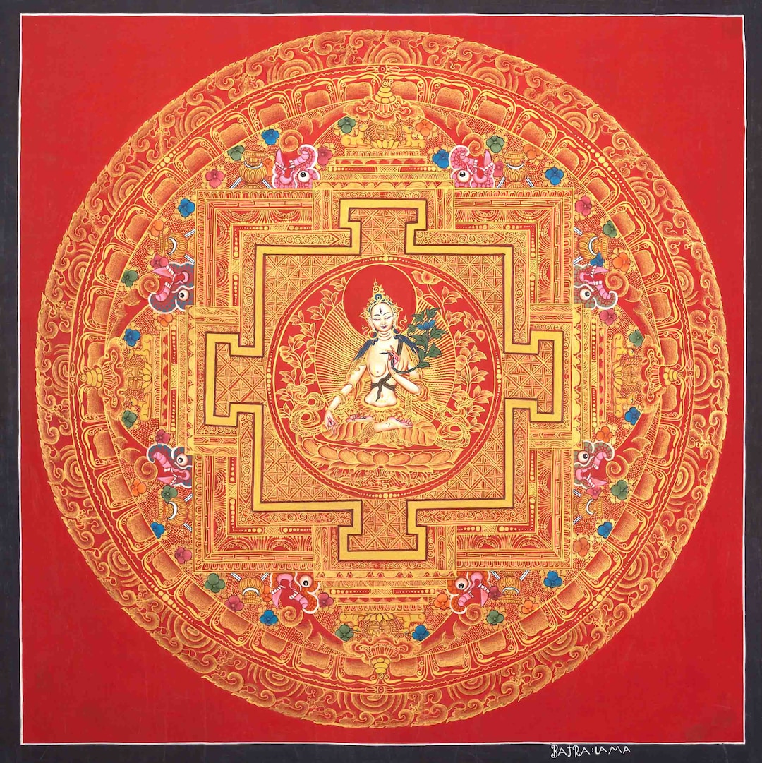 White Tara Mandala | Traditional Buddhist Art | Tibetan Painting | Wall ...