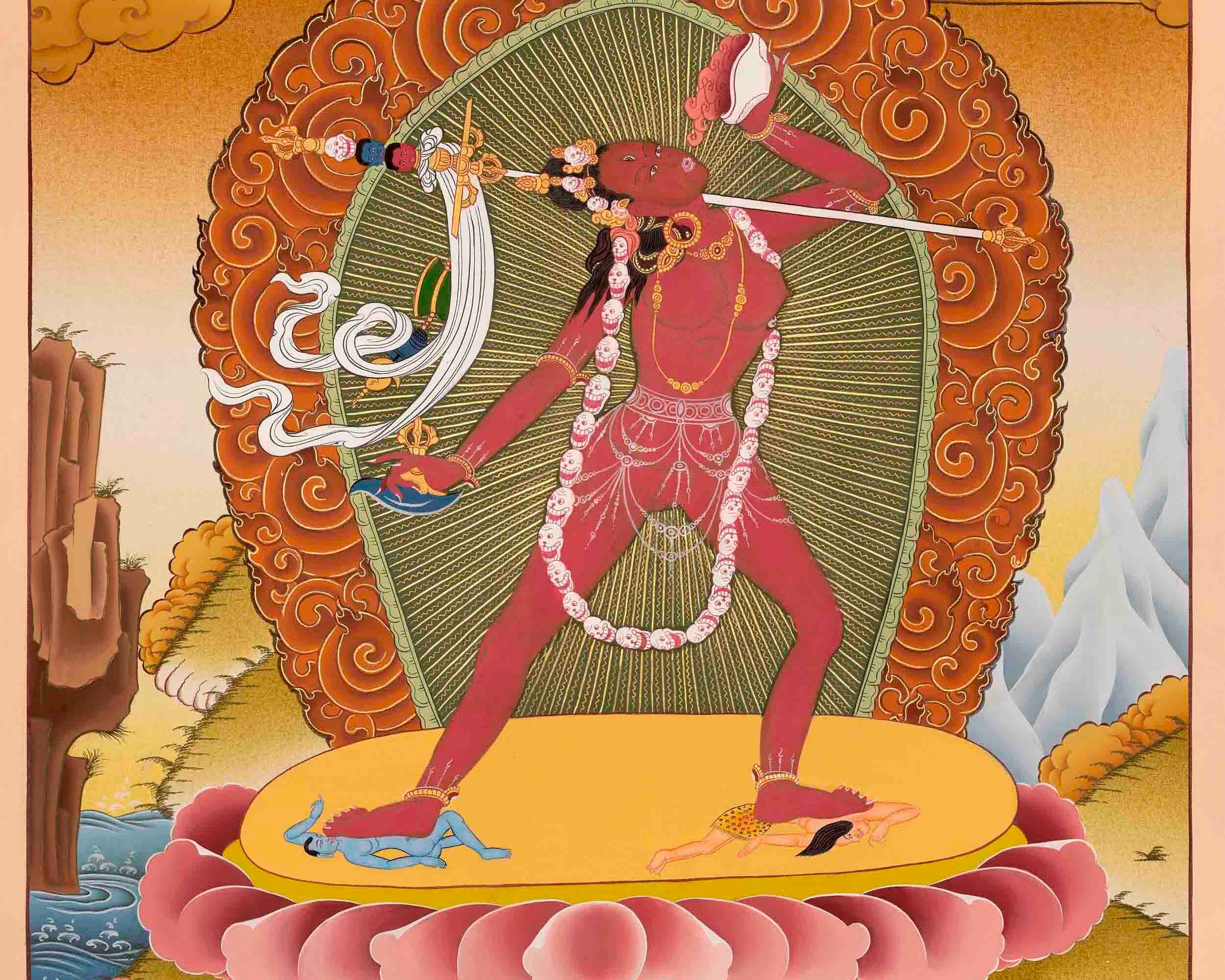 Traditional Tibetan Thangka Yidam Vajrayogini Thangka Painting the ...