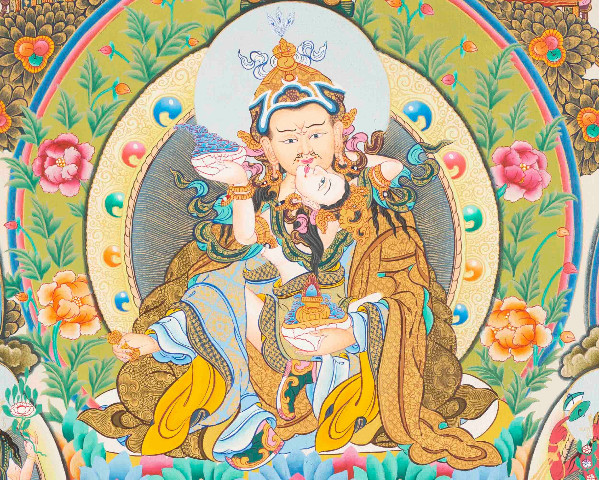 Guru Rinpoche Refuge Tree Thangka Painting With Buddhas - Etsy