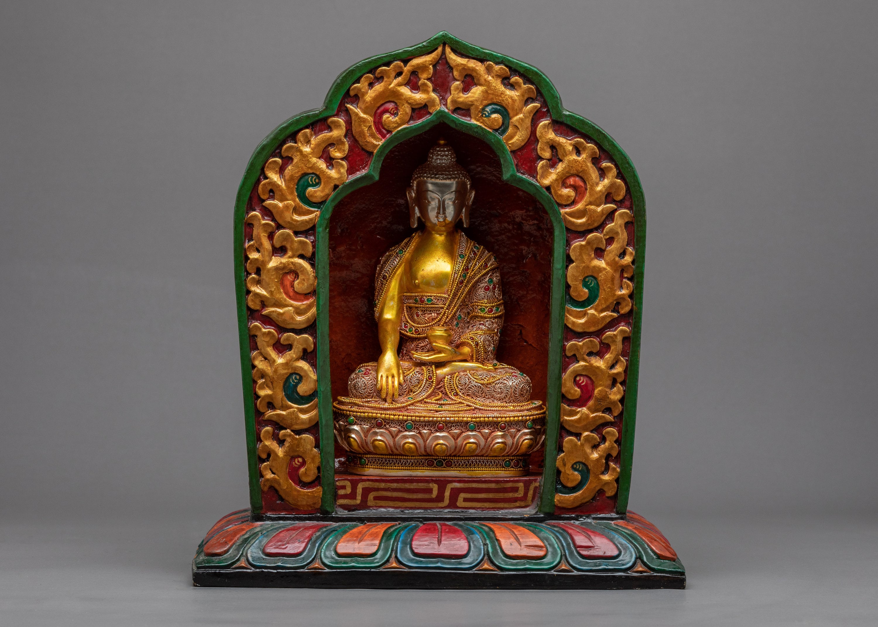 Enchanting Wooden Altar Throne Altar Deco Tibetan Buddhism Throne for ...