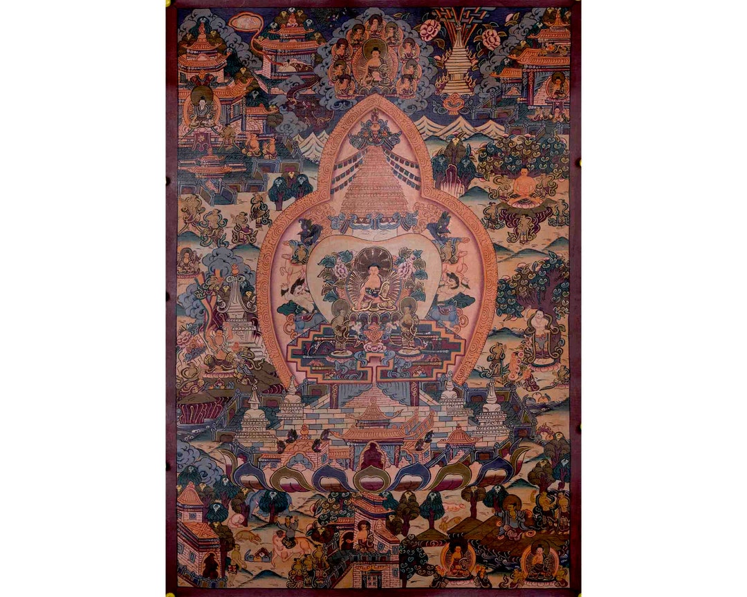 Oil Varnished Stupa Mandala Thangka Art | Original Hand-painted Tibetan ...