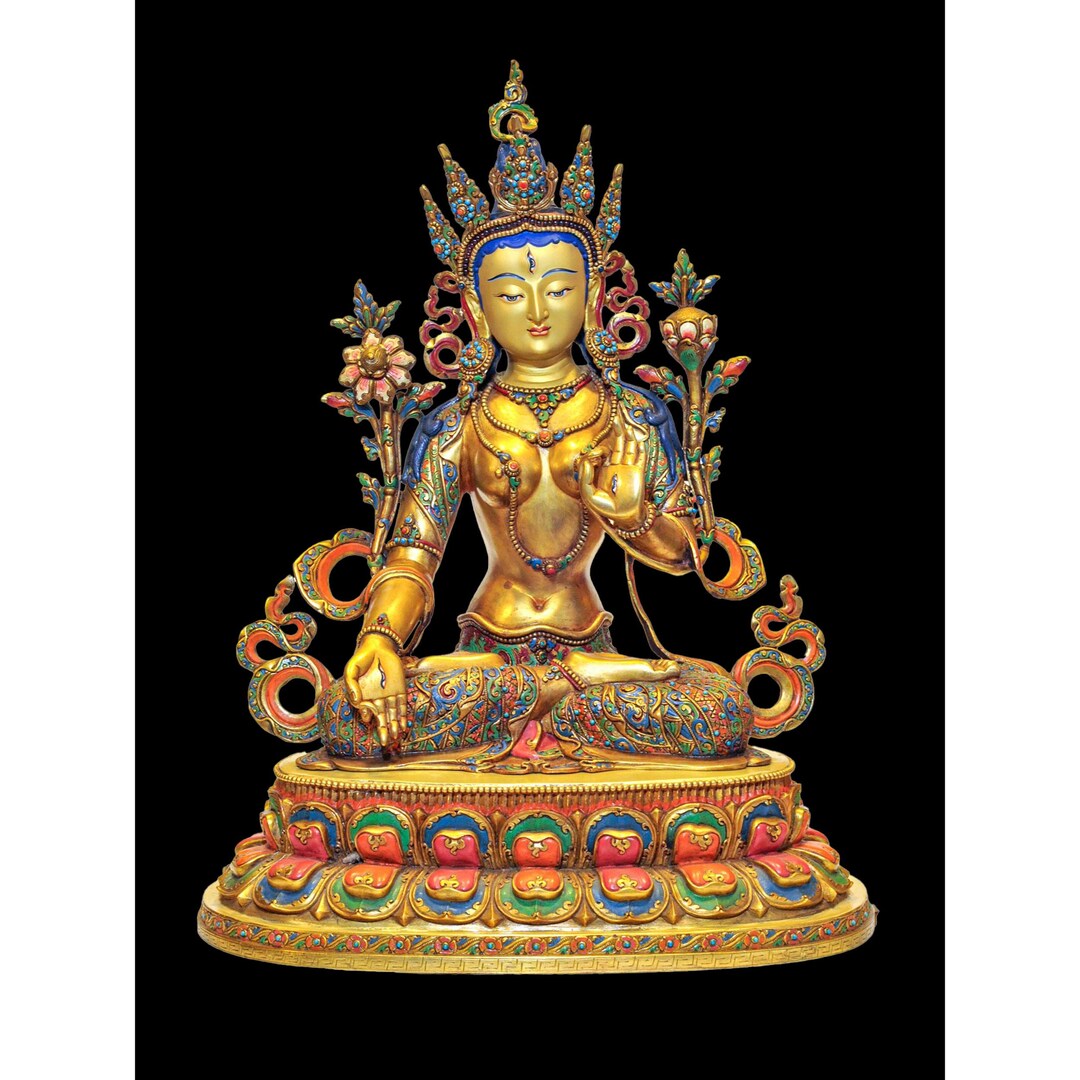 White Tara Golden Sculpture | Symbol of Healing and Protection ...