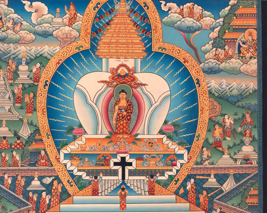 Vintage Buddhist Stupa Thangka Painting Hand-painted Stupa - Etsy