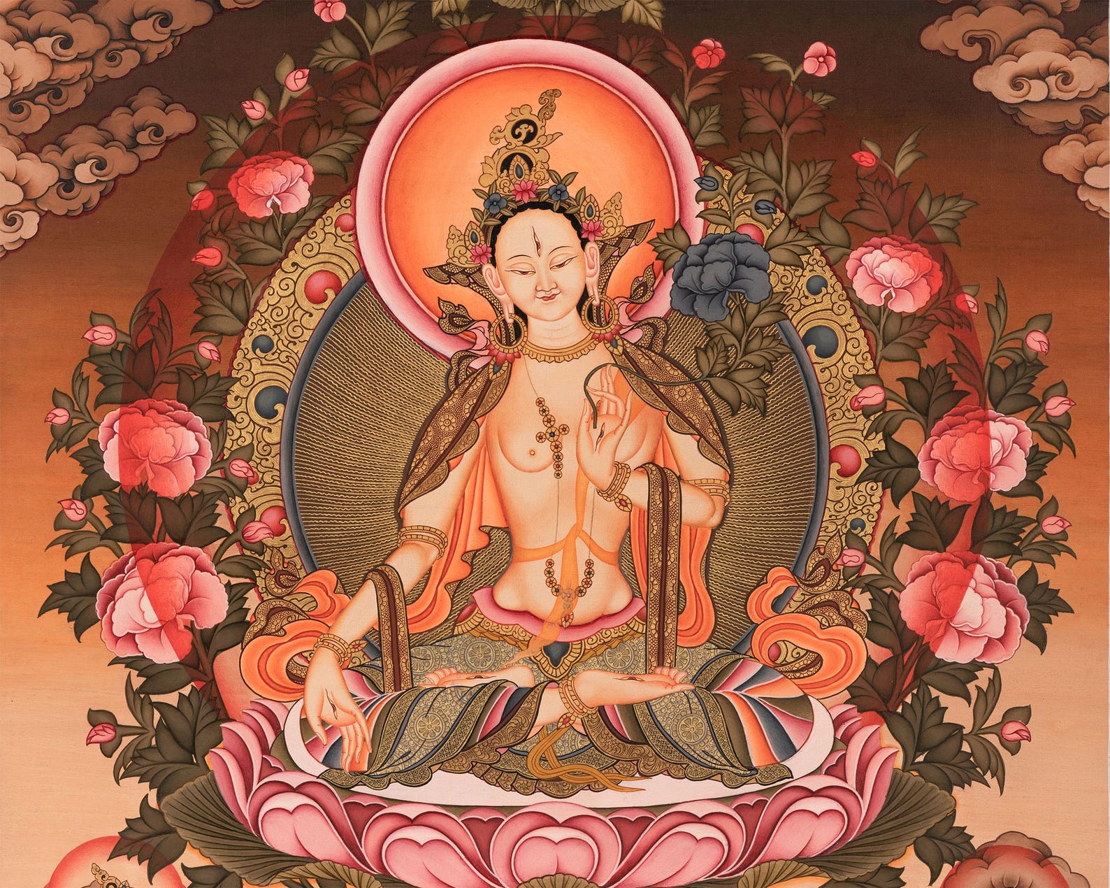 White Tara Thangka | Boddhisattva of Long Life | Tibetan Buddhism Dolma ...
