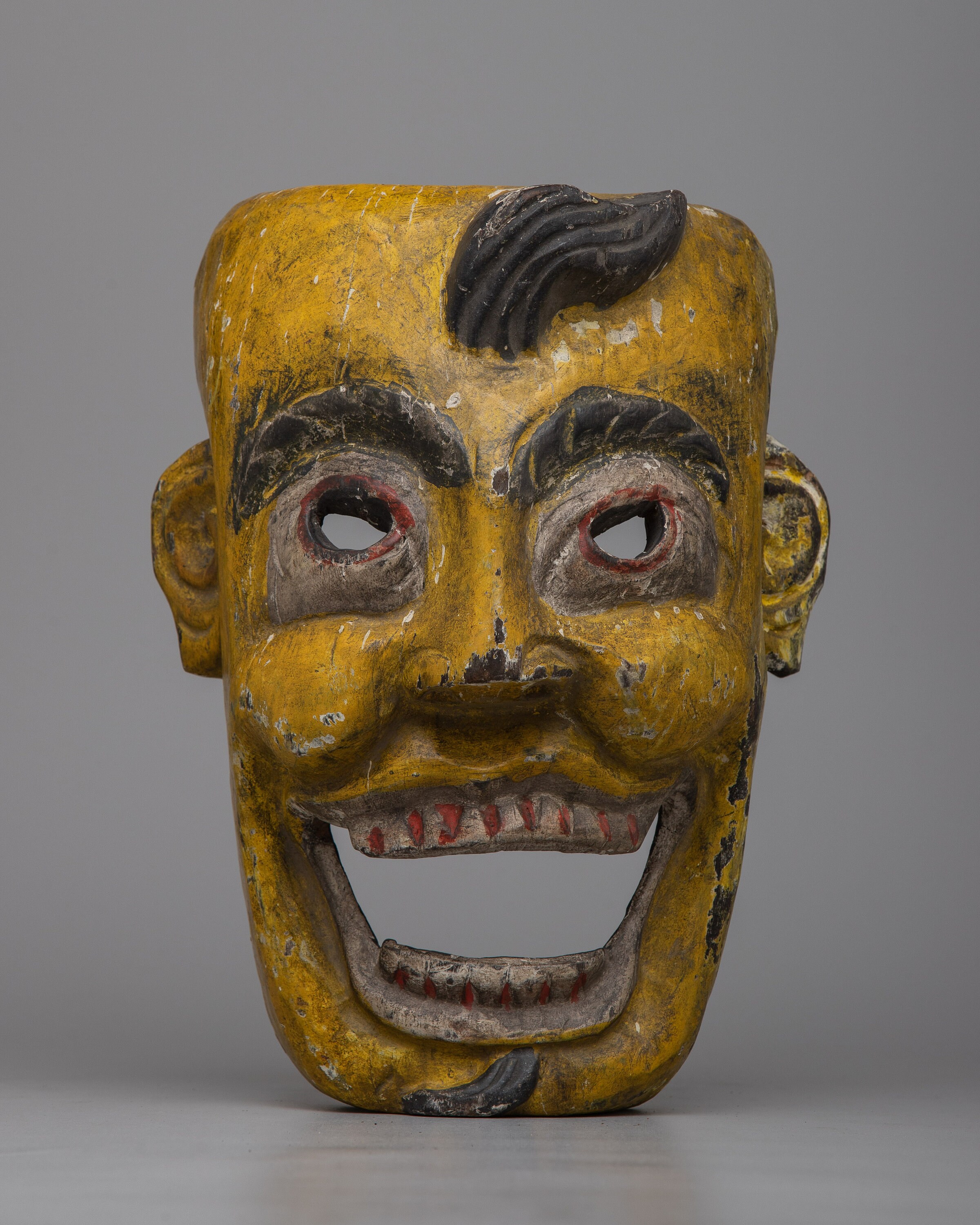 Laughing Wooden Mask Vintage Wooden Face Mask From Nepal Vintage Table ...