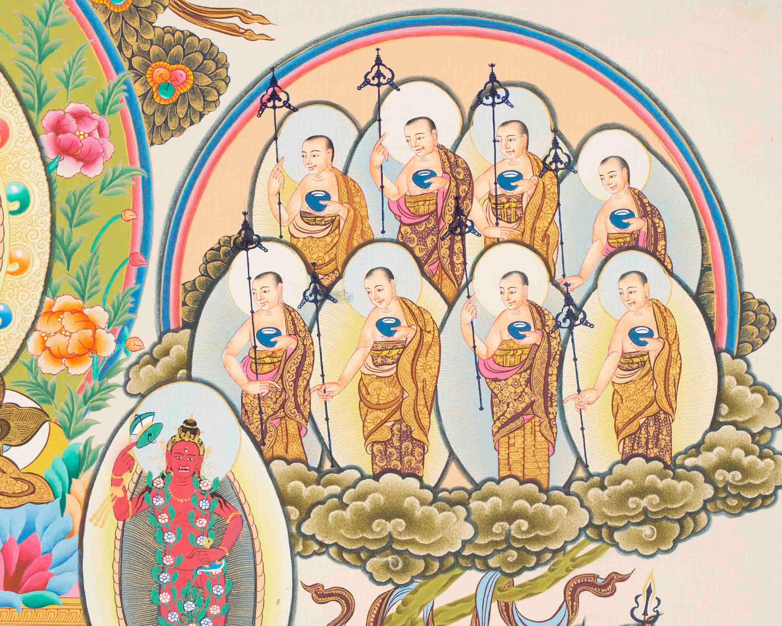 Guru Rinpoche Refuge Tree Thangka Painting With Buddhas - Etsy