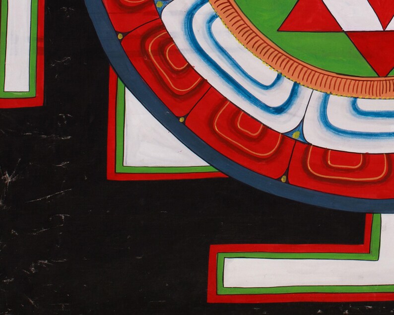 Hand-painted Shri Yantra Mandala Thangka | Sacred Sri Chakra Buddhist ...