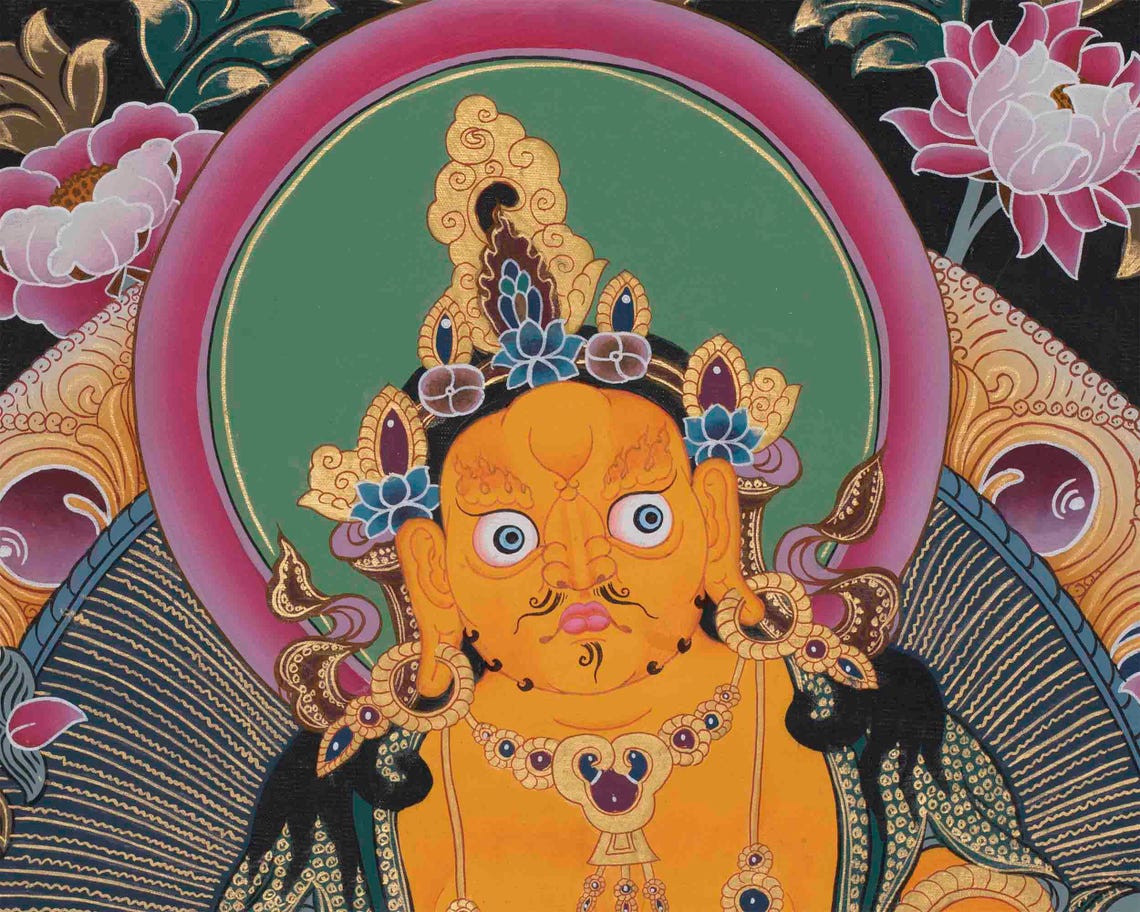 Dzambala Thangka Painting | Kubera Thangka | Divine Wealth and ...