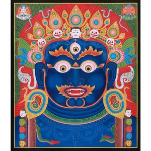 Hand-painted Lord Bhairav Thangka | Symbol of Power and Protection ...