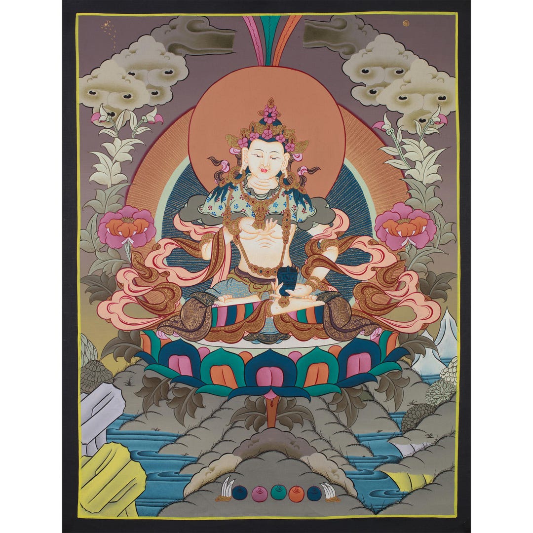 Vajrasattva Thangka | Purification and Enlightenment | Hand-painted ...