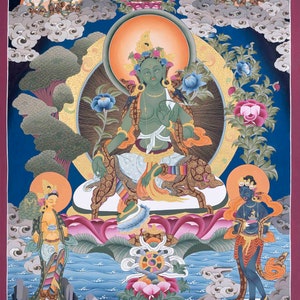 Green Tara Thangka | Original Hand Painted Healing Female Deity ...