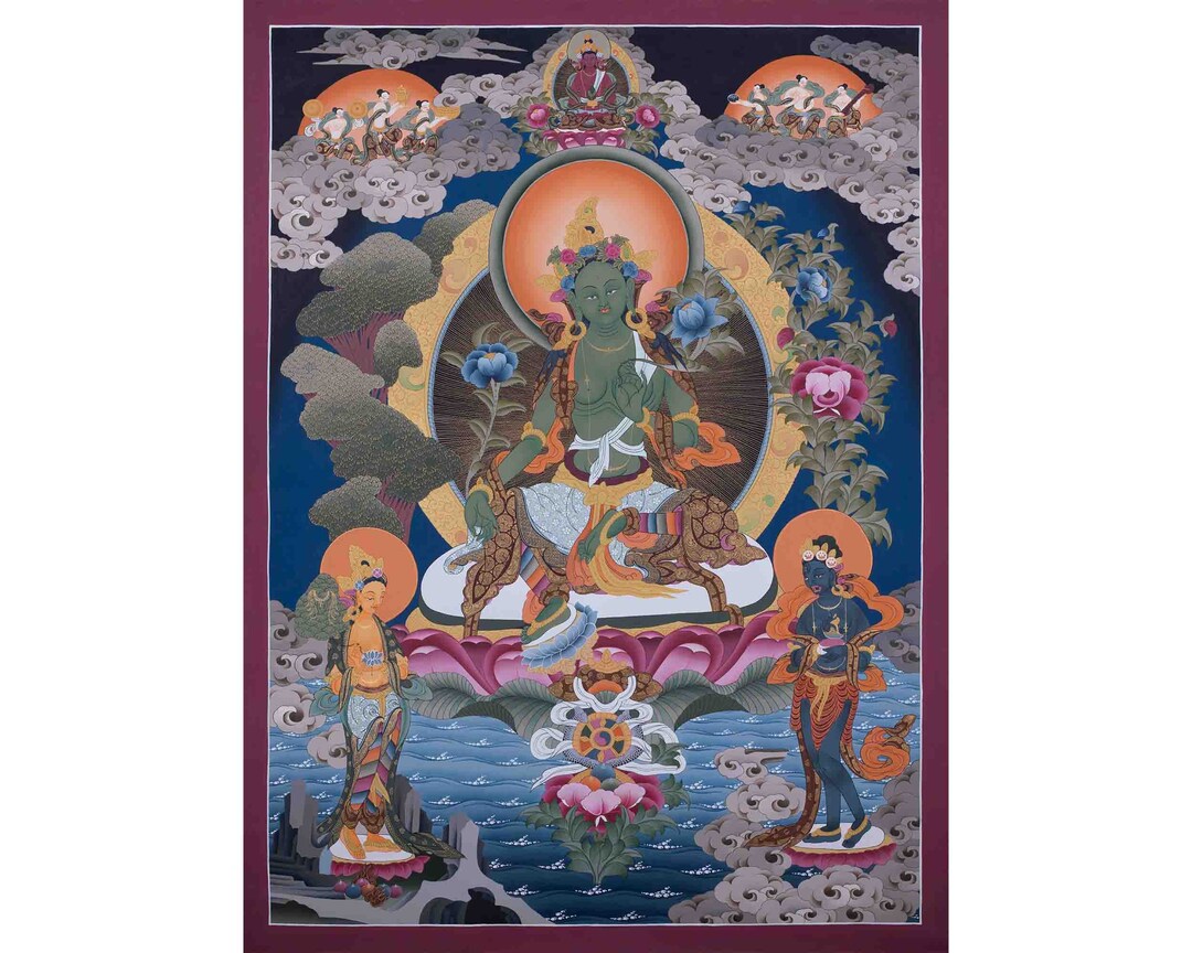 Green Tara Thangka | Original Hand Painted Healing Female Deity ...