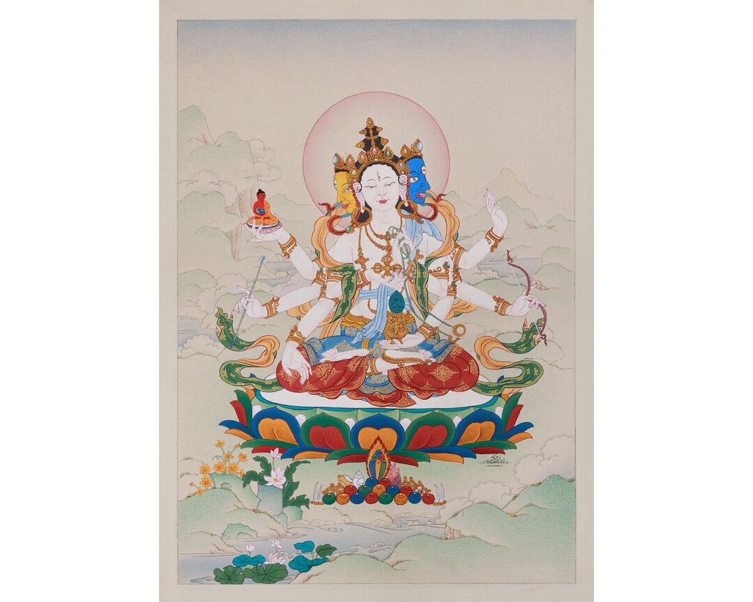 Traditional Thangka Painting of Namgyalma | Ushnisa Vijaya Buddhist ...