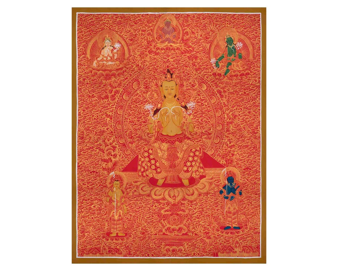 Original Hand-painted Maitreya Buddha Thangka | Future Buddha | Tibetan ...