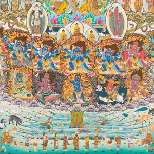 Guru Rinpoche Refugee Tree Thangka | Handmade Padmasambhava Lineage ...