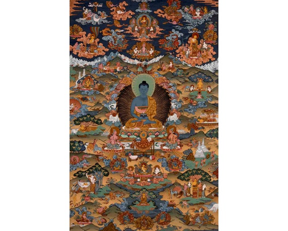 Buddha Life Story Vintage Original Hand-painted Thangka - Etsy