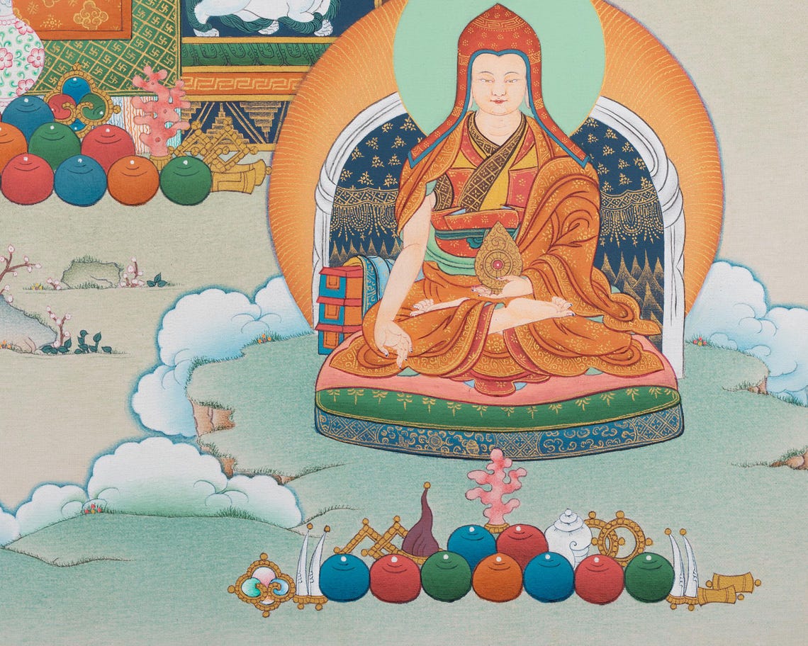 Buddhist Sakya Masters Thangka Print | Tibetan Buddhist Art of Founding ...