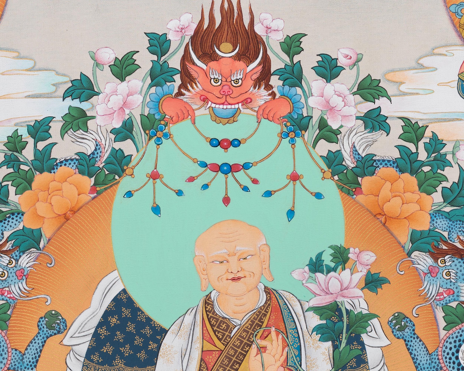 Buddhist Sakya Masters Thangka Print | Tibetan Buddhist Art of Founding ...