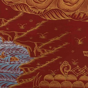 Amitayus Buddha Thangka | Red Buddha | Hand-painted on Red Background ...