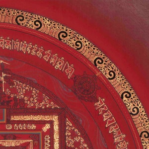 Kalachakra Mandala With A Red Background | Wheel of Time | Mandala ...