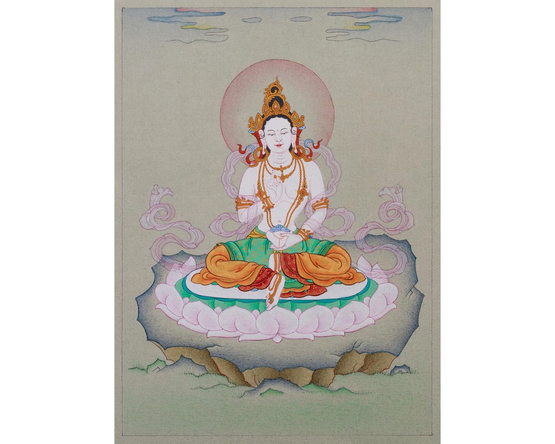 Dakini Yeshe Tsogyal the Queen of Dharma Thangka Hand-painted Tibetan ...