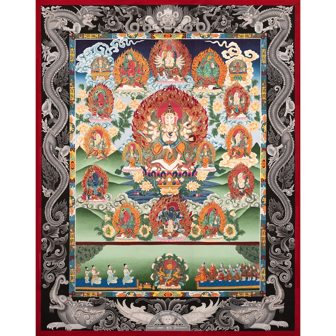 Traditional Pauba Print of Ganesh | Hindu and Buddhist God | Print for ...