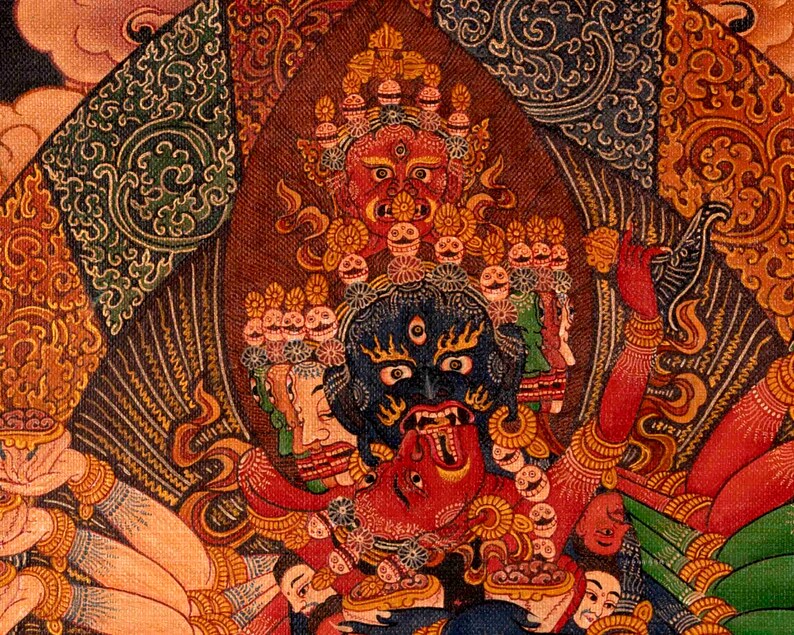 He-vajra Thangka | Yidam Enlightened Being With Consort Nairātmyā ...