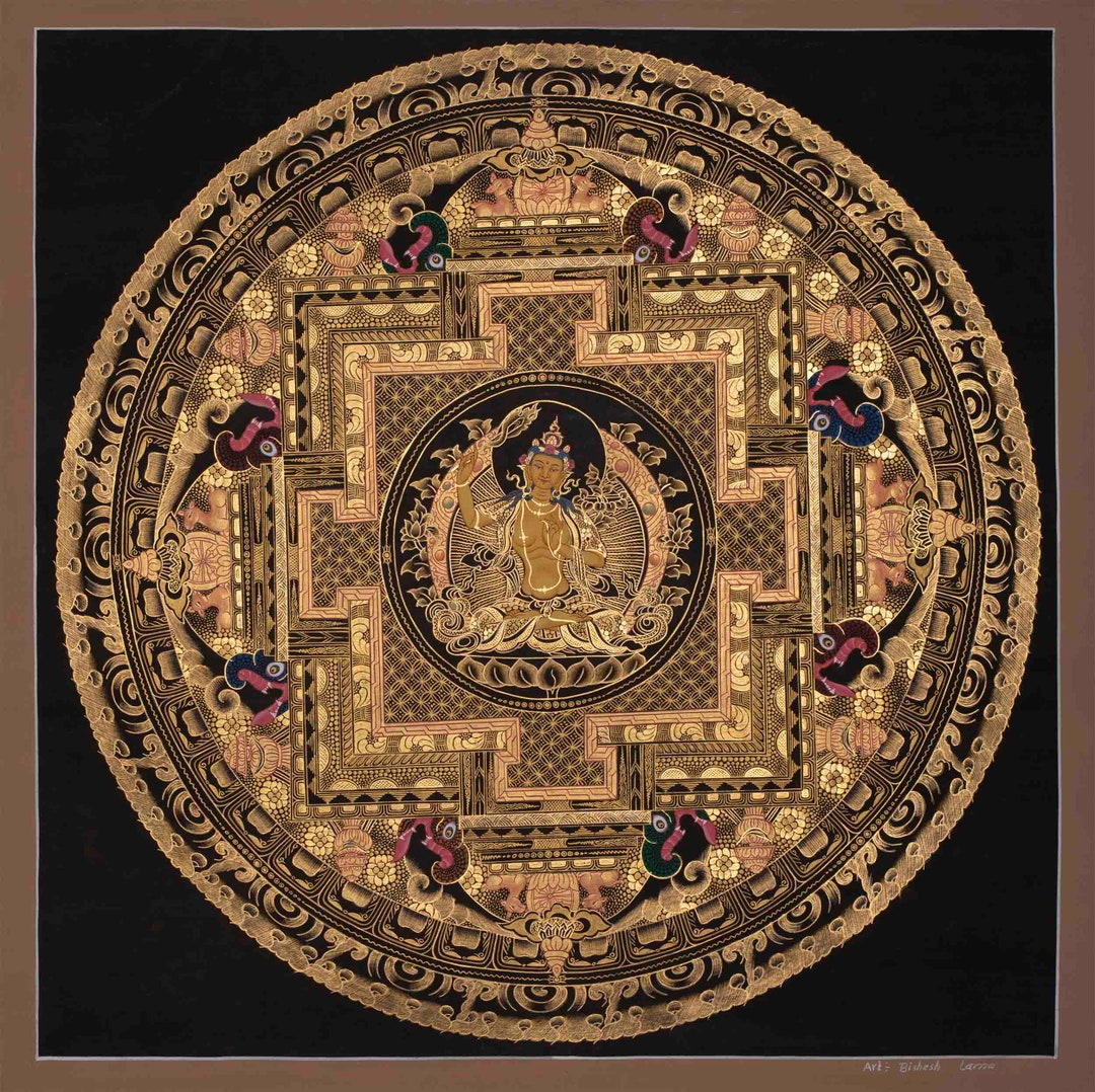 Manjushri Mandala Thangka Painting | Boddhisattva of Wisdom ...