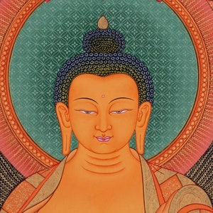 Original Thangka of Shakyamuni Buddha Flanked by Shariputra ...