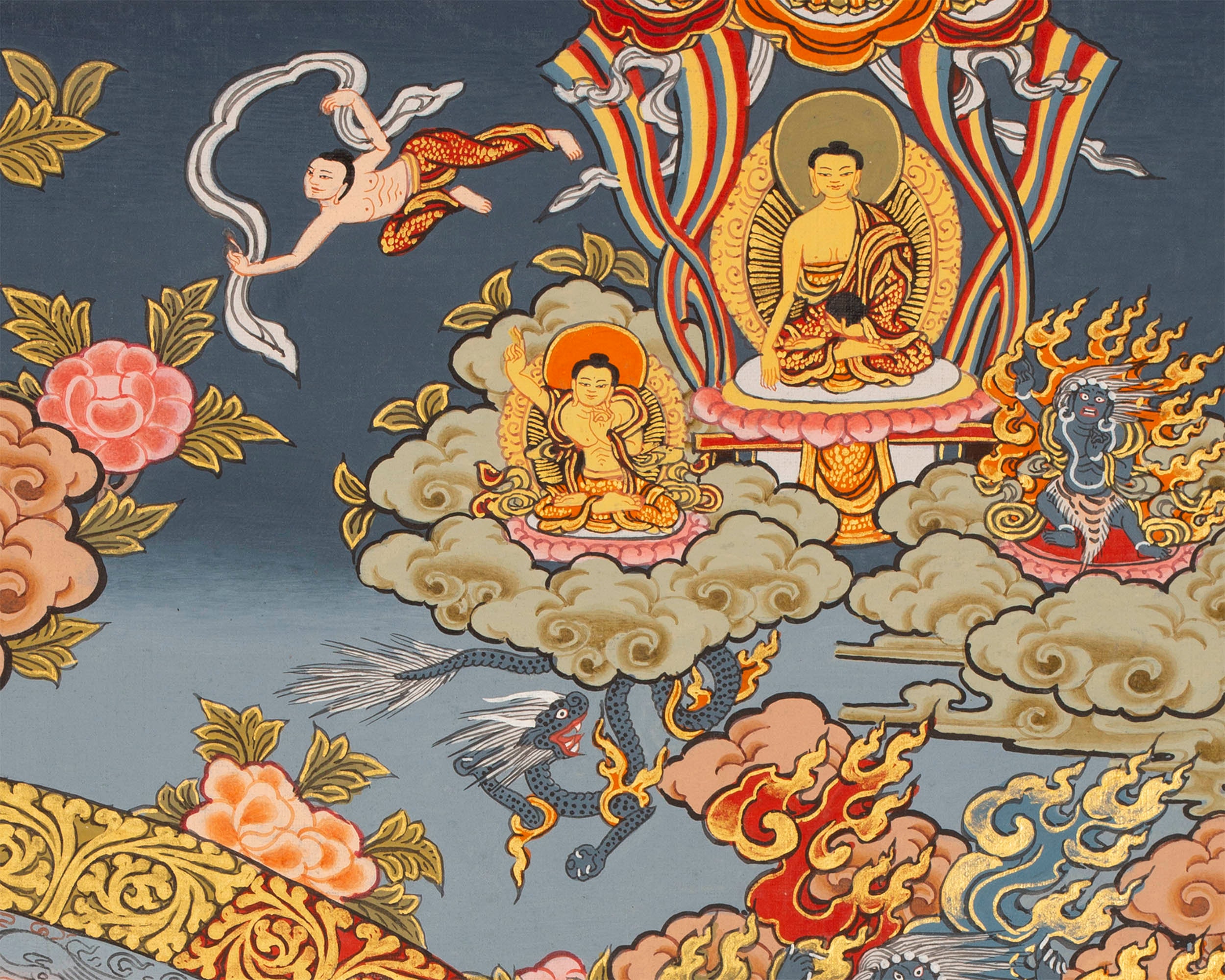 Manjushri Mandala Thangka Painting Boddhisattva of Wisdom & Compassion ...