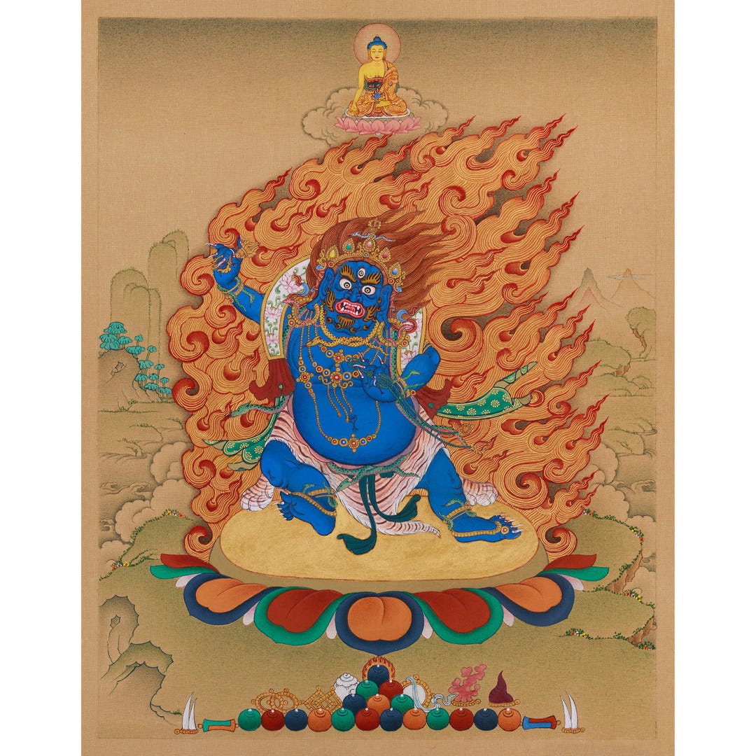 Protector of Dharma Vajrapani Thangka | Meditation Altar | Awakening ...