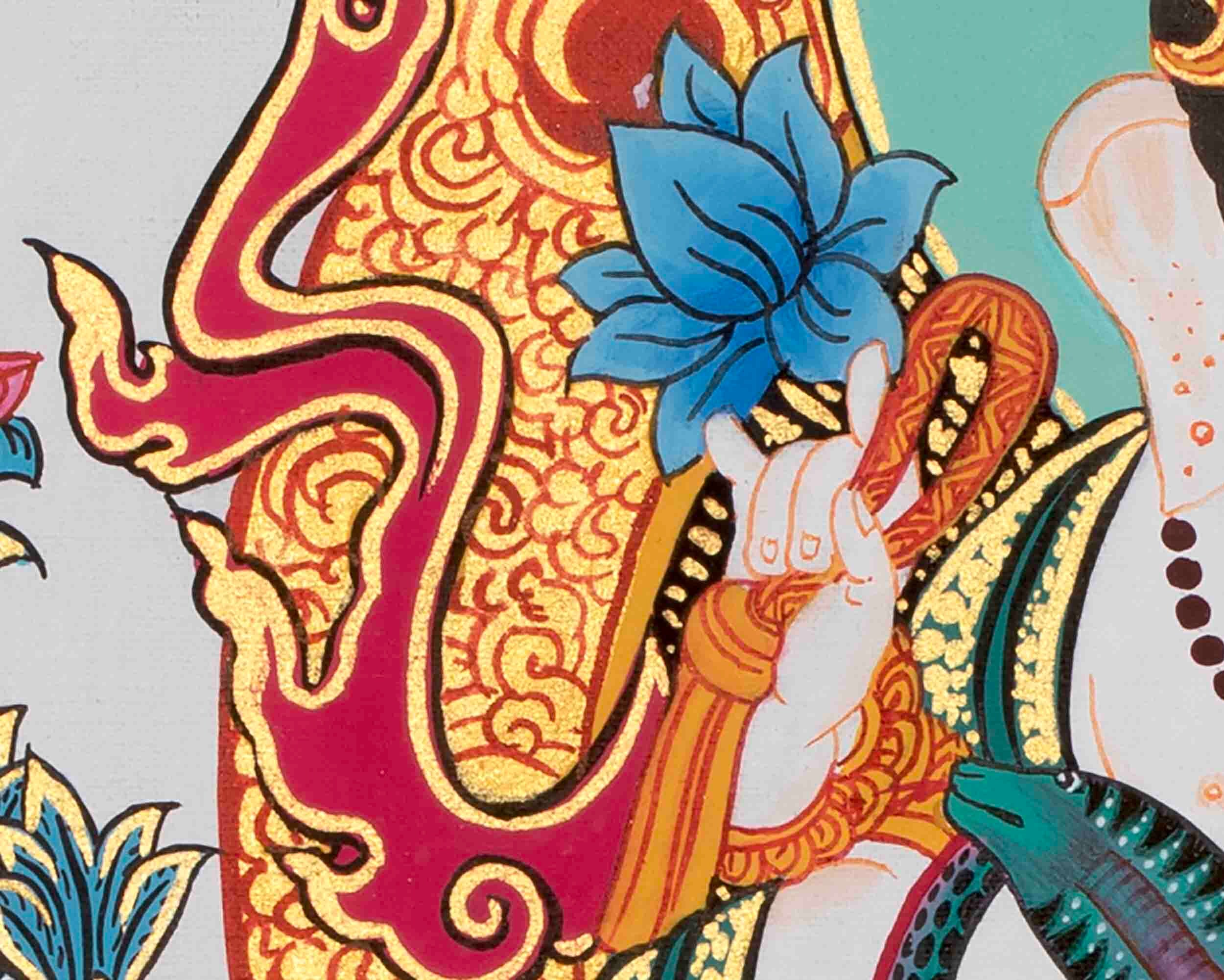 Ganesh Thangka Art Original Hand Painted Thangka Hindu - Etsy