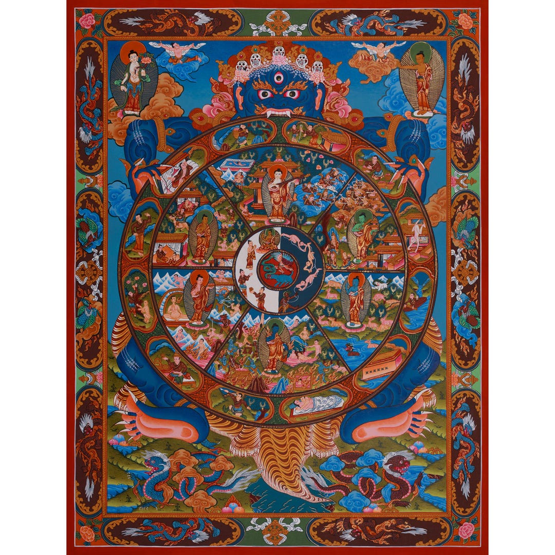 Wheel of Life Samsara Thangka | Cycle of Existence and Path to ...