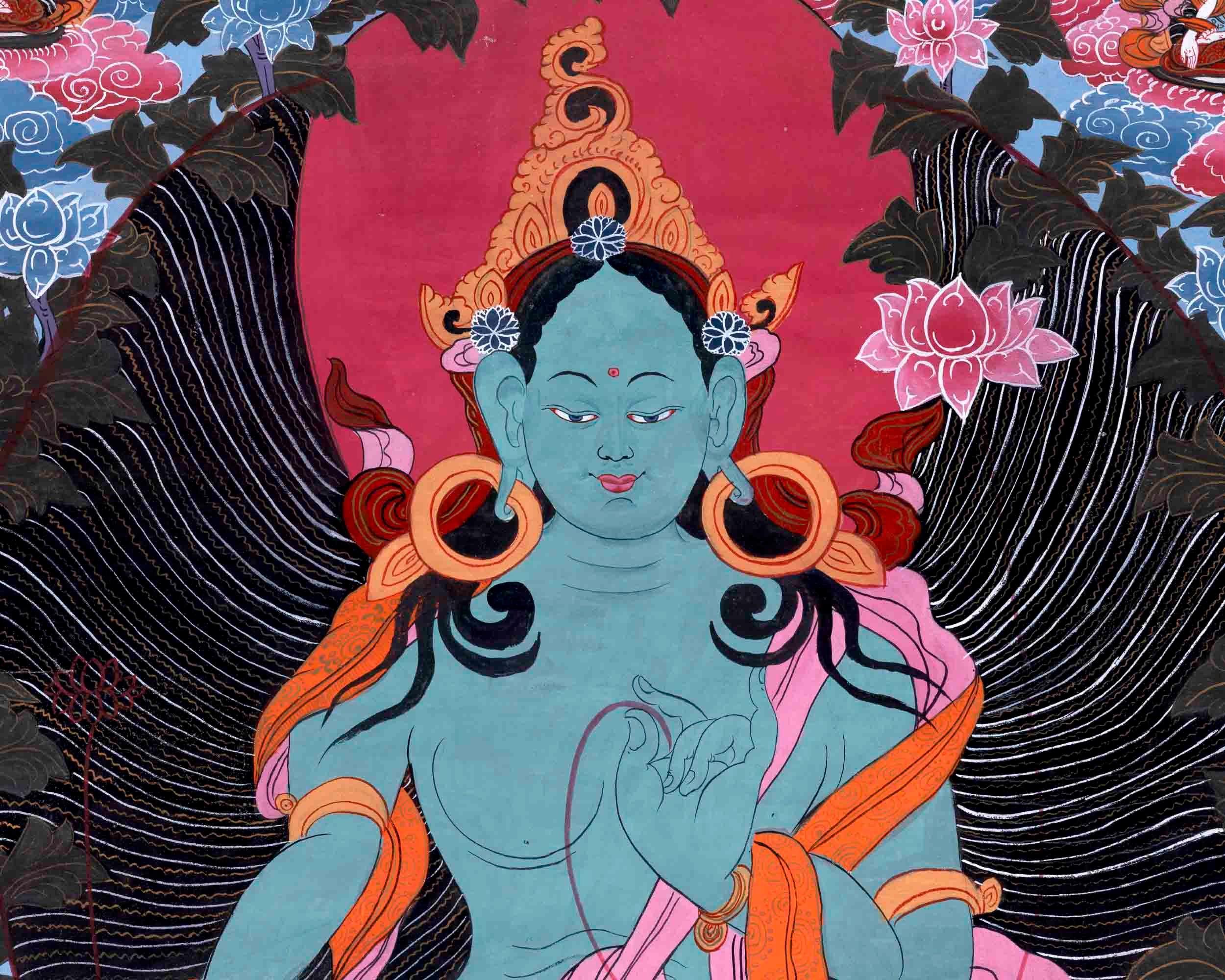 30 Year Big Size Green Tara Thangka Surrounded by - Etsy