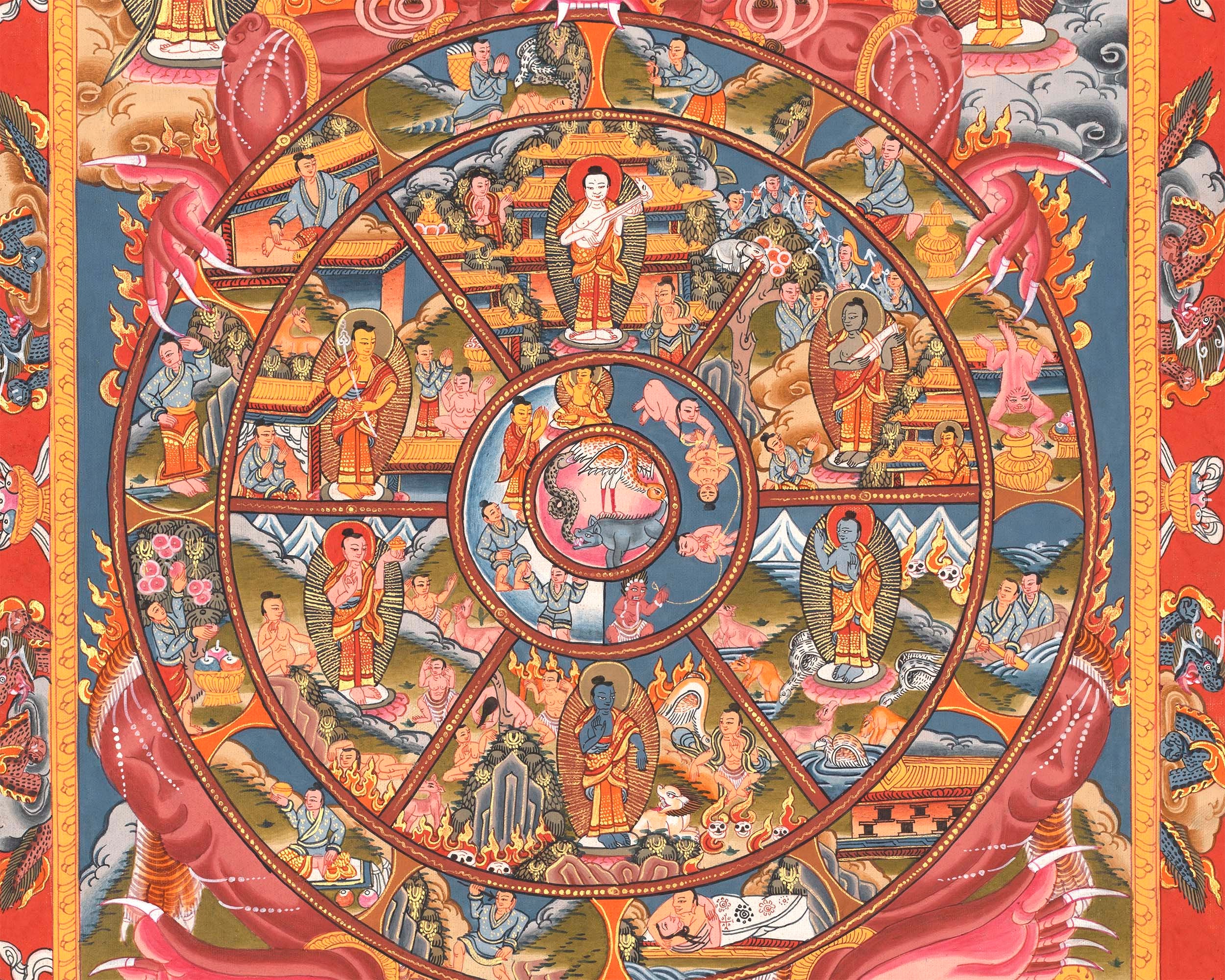 Levenswiel De cirkel van Doelplanner Tibetaans boeddhistische Dharma ...