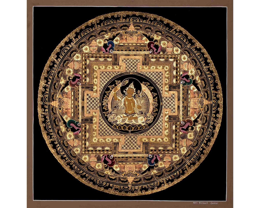 Manjushree Mandala Thangka Painting Boddhisattva of Wisdom & Compassion ...