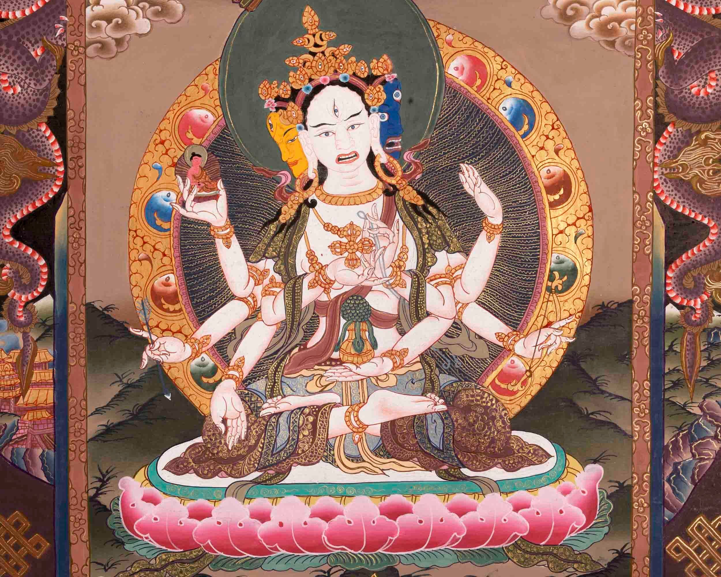 Dragon Border Namgyalma Thangka Hand-painted Art of Ushnisha - Etsy