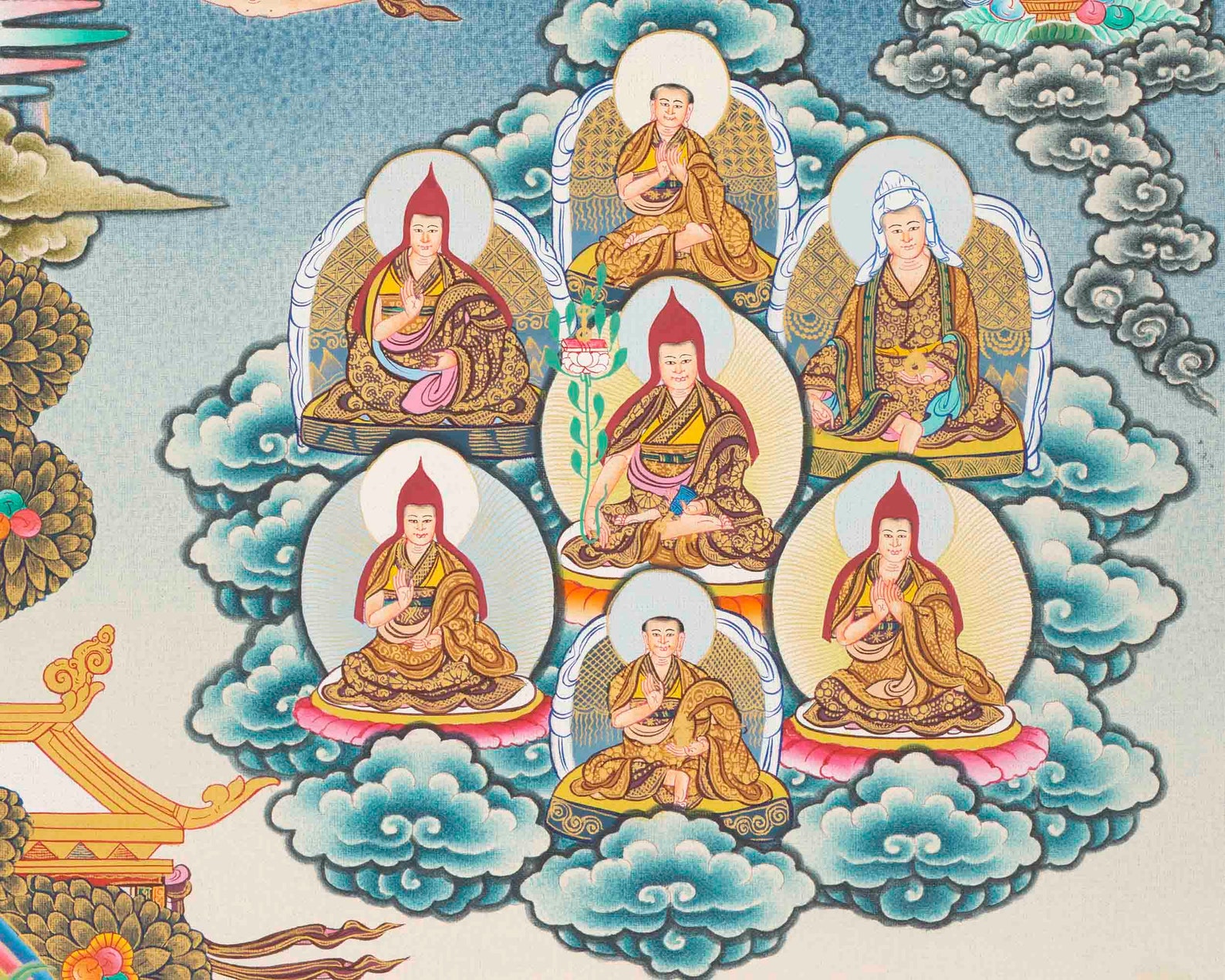 Guru Rinpoche Refuge Tree Thangka Painting With Buddhas - Etsy