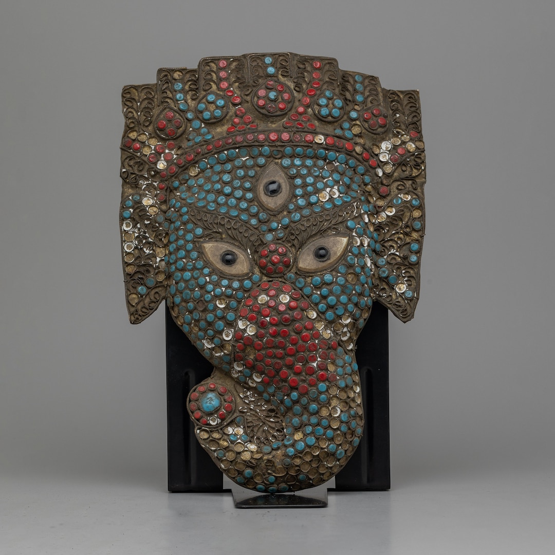 Lord Ganesha Metal Face Mask | Ganesha Wall Decor | Religious and ...