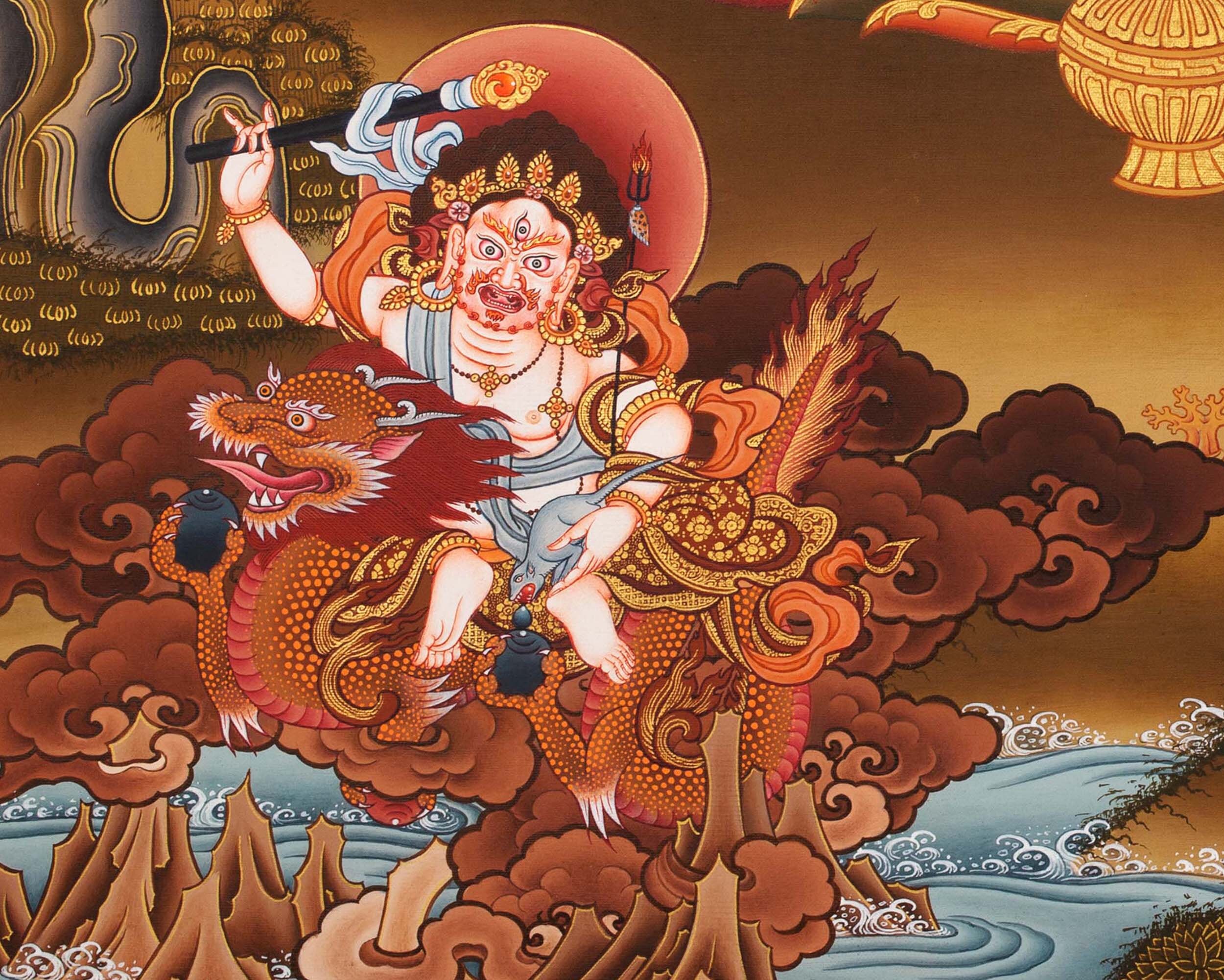 Dzambala Thangka Painting Original Hand Painted Deity of - Etsy