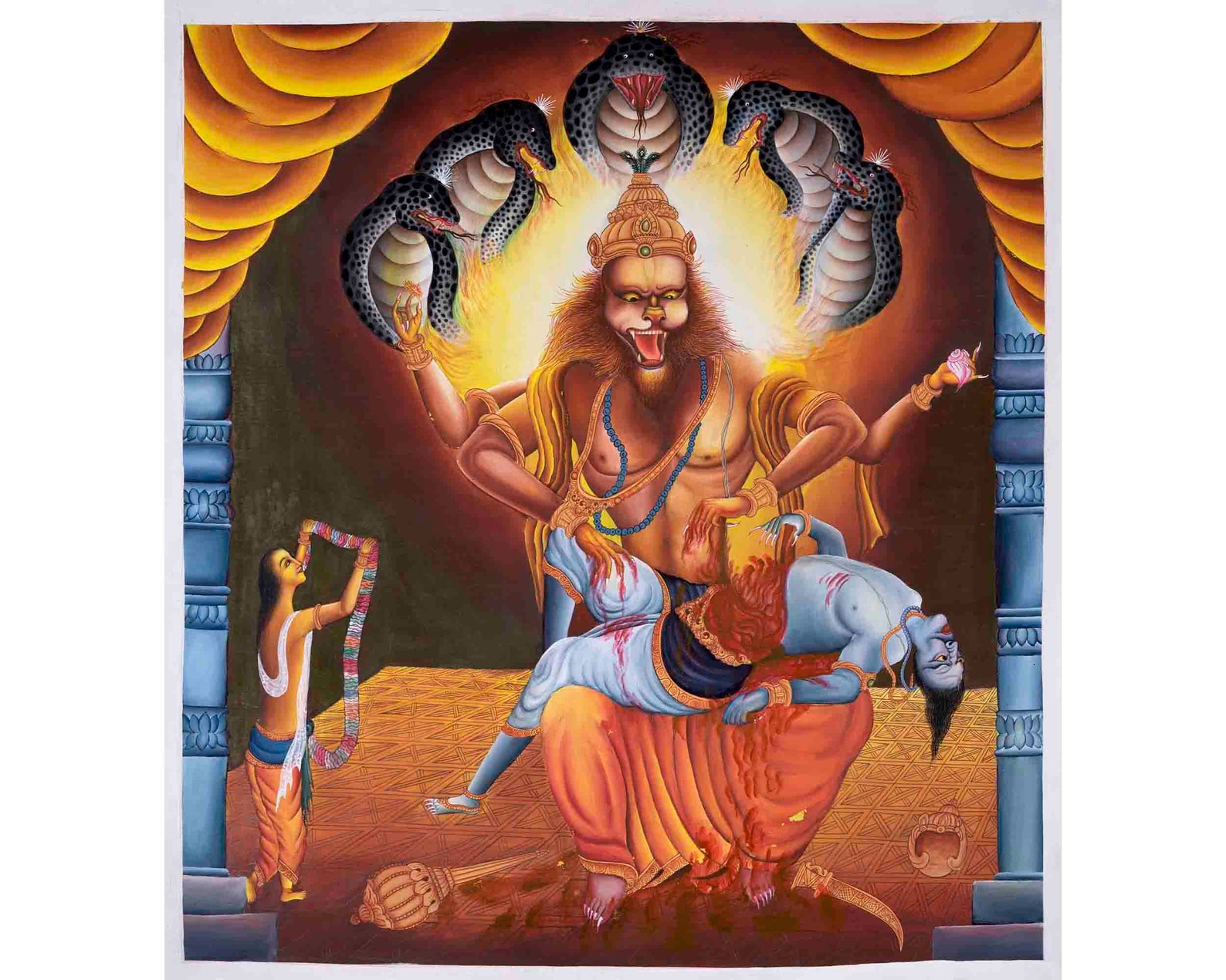 Narasimha Thangka Original Hand-painted Artwork Hindu - Etsy