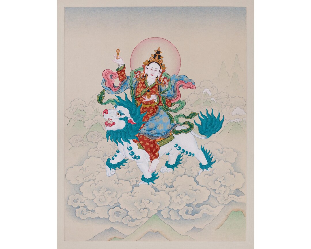 Tsheringma, Guardian Goddess of Longevity and Prosperity | Hand-painted ...