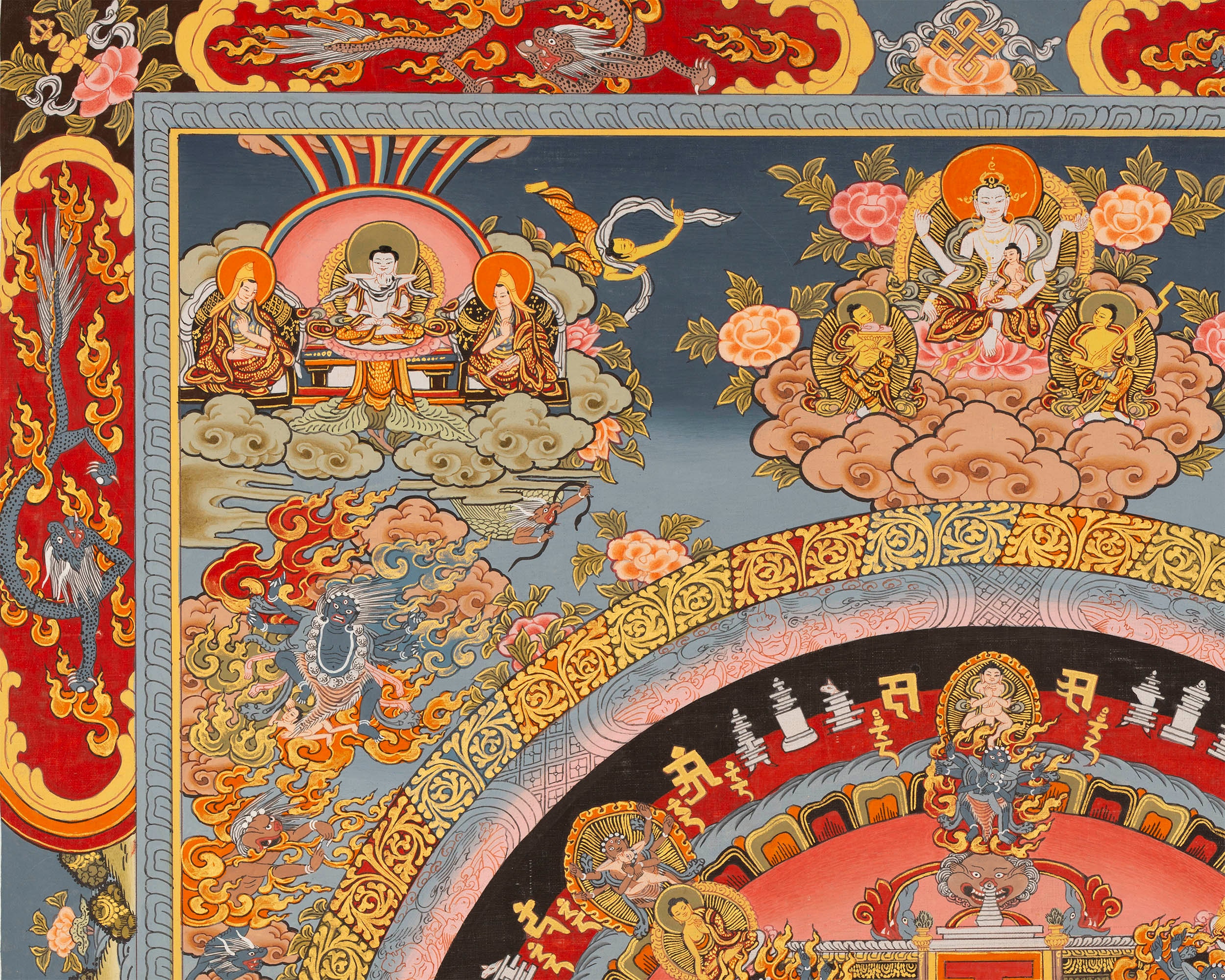 Manjushri Mandala Thangka Painting Boddhisattva of Wisdom & Compassion ...