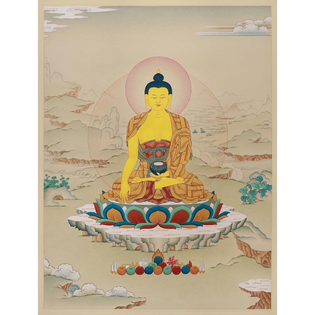 Shakyamuni, the Enlightened One | Traditional Buddhist Thangka | Buddha ...