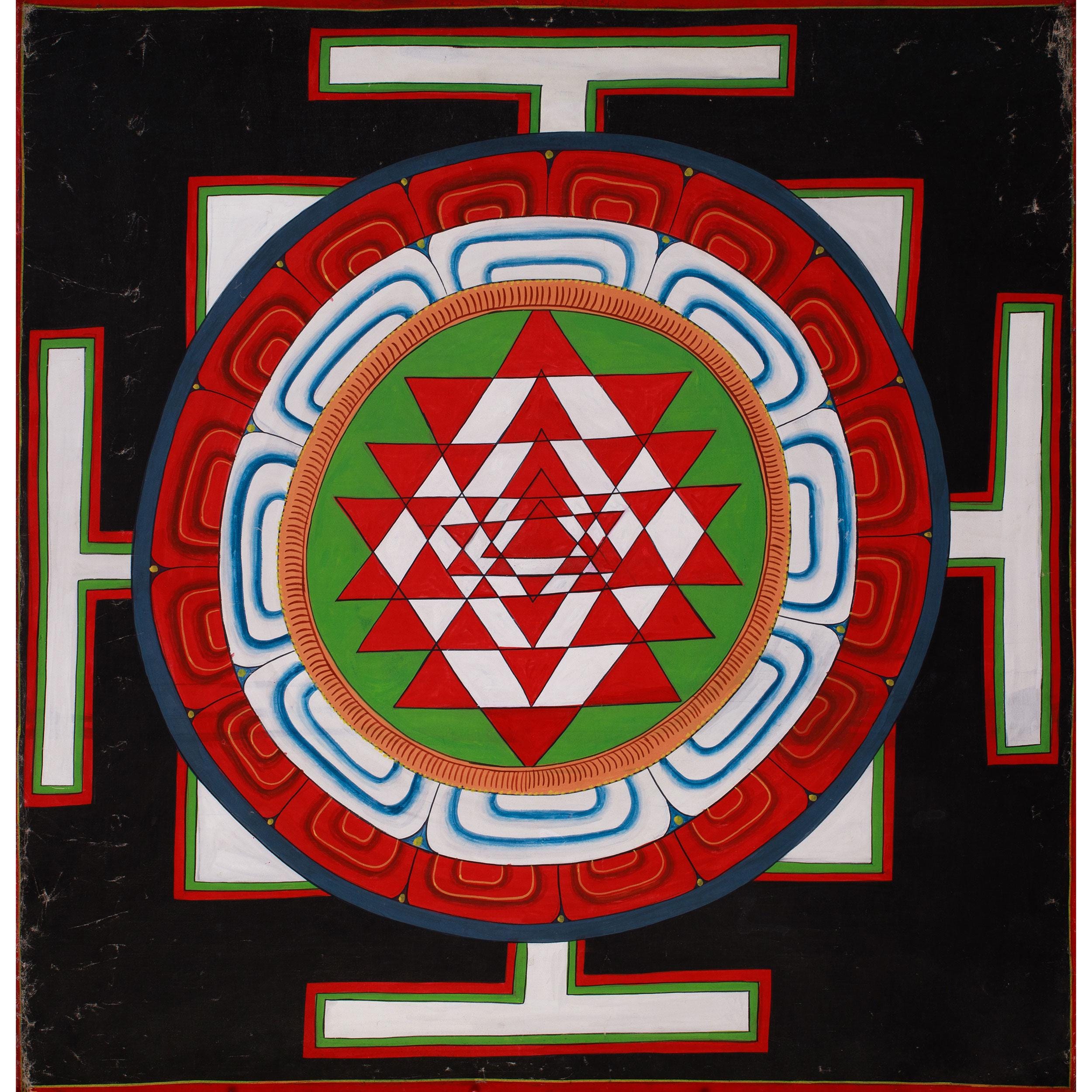 Hand-painted Shri Yantra Mandala Thangka | Sacred Sri Chakra Buddhist ...