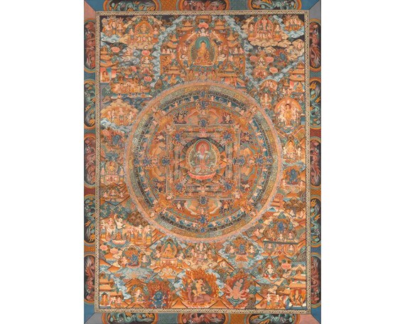 Amitayus Buddha Mandala Thangka Original Hand Painted - Etsy