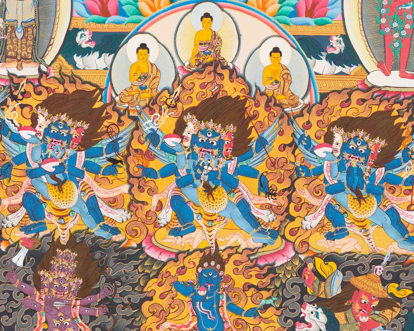 Guru Rinpoche Refuge Tree Thangka Painting With Buddhas - Etsy