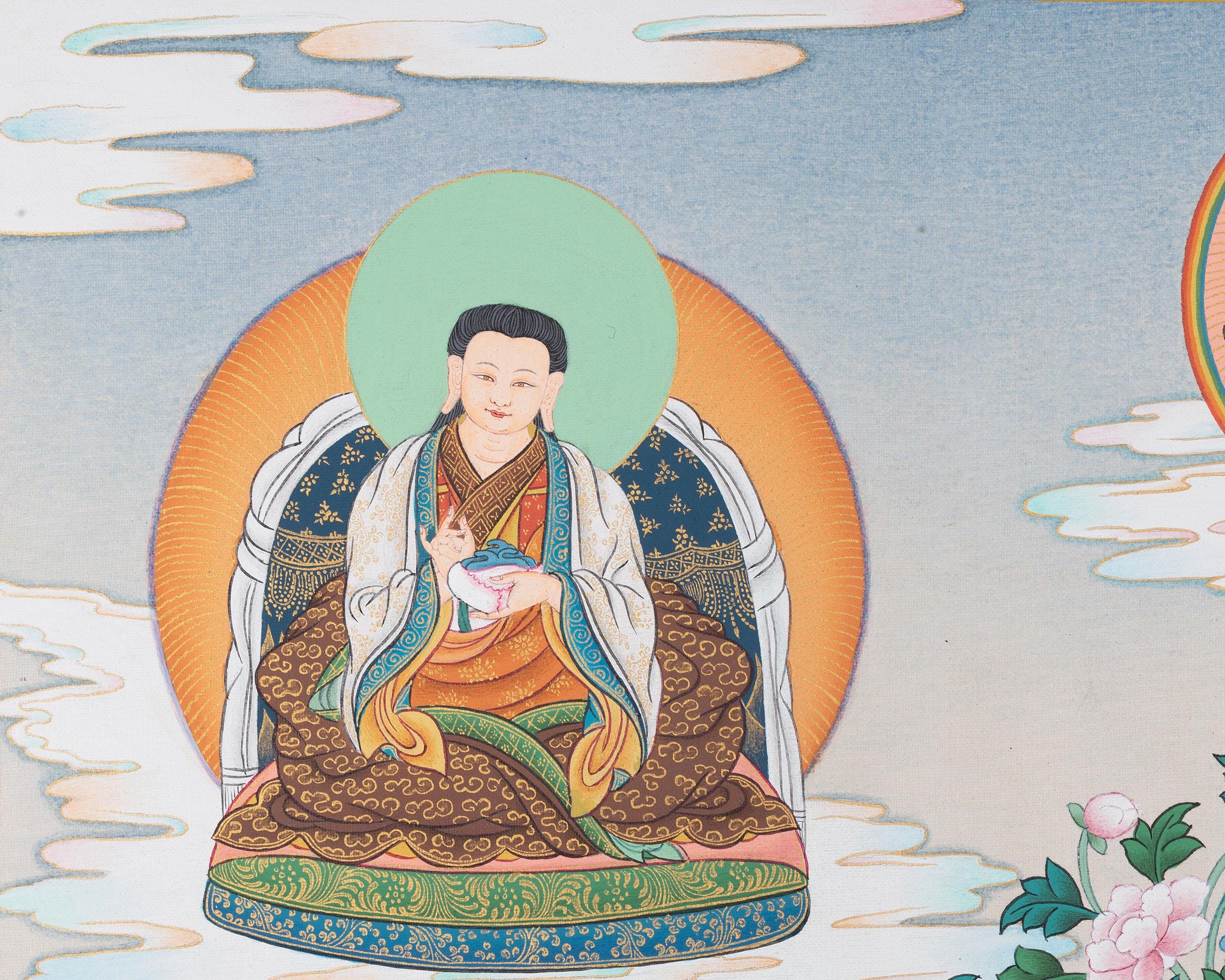 Buddhist Sakya Masters Thangka Print | Tibetan Buddhist Art of Founding ...