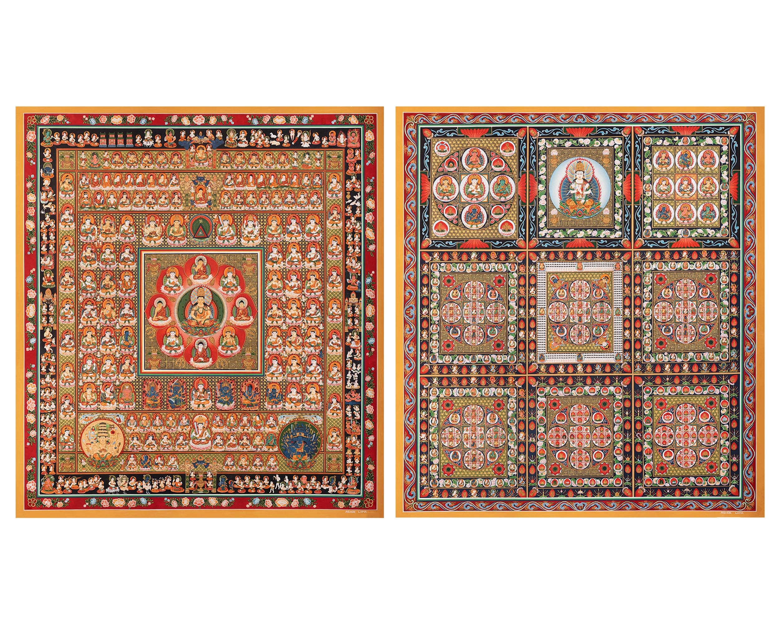 Ryoukai Set Thanka Mandala Thangka Rare Japanese Style Original Hand ...